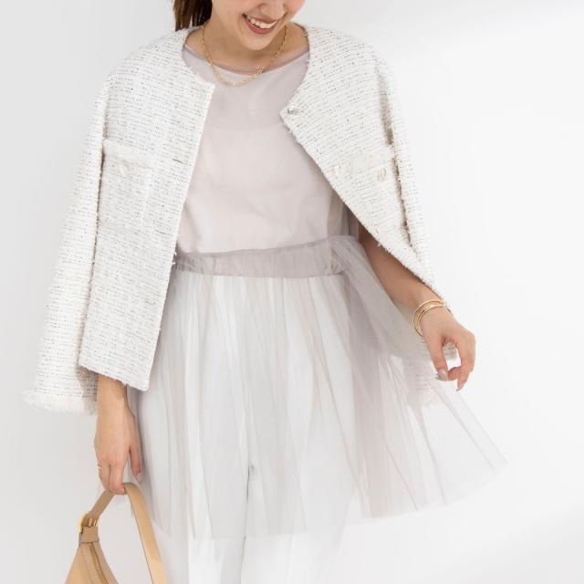 ノーリーズ（NOLLEY’S）/2WAYチュール ノースリーブブラウス