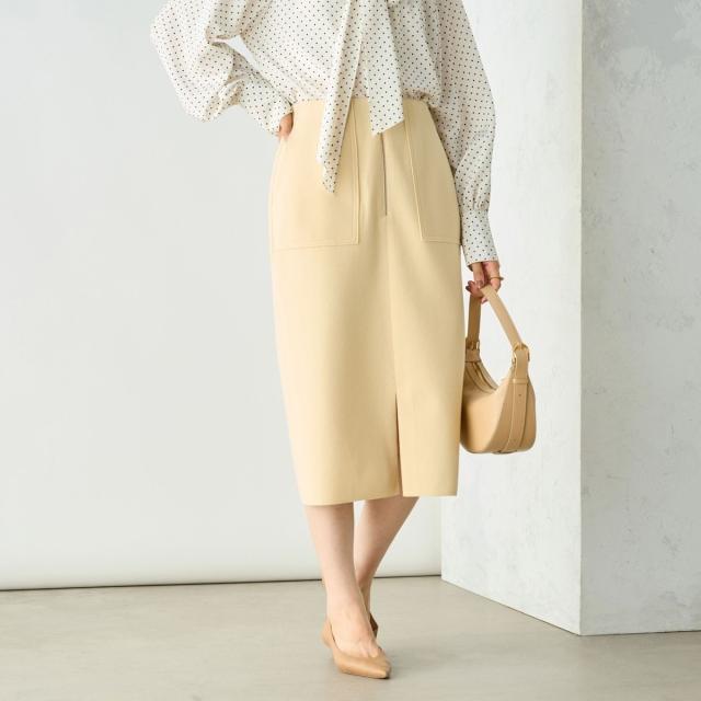 ノーリーズ（NOLLEY’S）/ウォッシャブルダブルジャージハーフジップタイトスカート