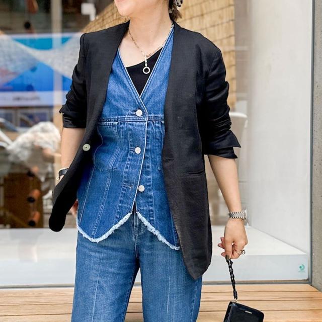 ノーリーズ（NOLLEY’S）/【RM denim】Vネックデニムベスト