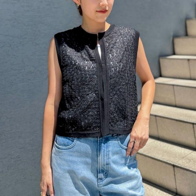 ノーリーズ（NOLLEY’S）/《手洗い可能》フラワー刺繍生地ベスト