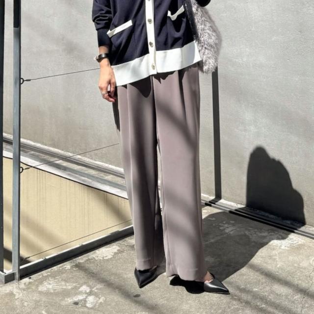 ノーリーズ（NOLLEY’S）/《セットアップ対応》ウォッシャブルダブルクロスサテンイージーワイドパンツ