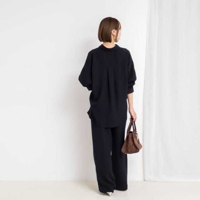 ノーリーズ（NOLLEY’S）/《セットアップ対応》ウォッシャブルダブルクロスサテンイージーワイドパンツ