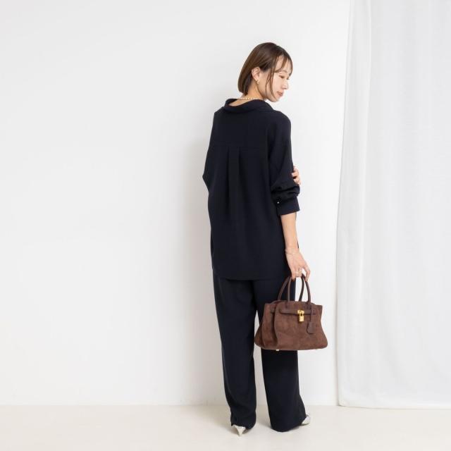 ノーリーズ（NOLLEY’S）/《セットアップ対応》ウォッシャブルダブルクロスサテンイージーワイドパンツ