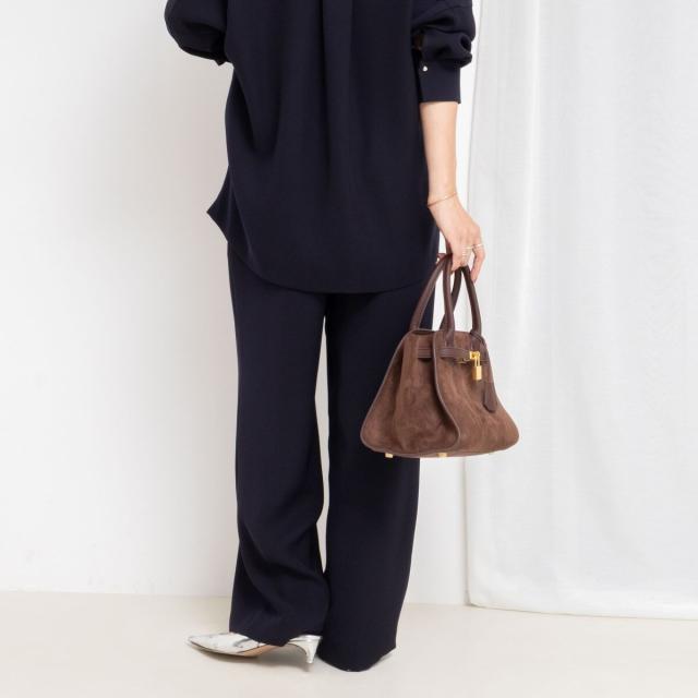 ノーリーズ（NOLLEY’S）/《セットアップ対応》ウォッシャブルダブルクロスサテンイージーワイドパンツ