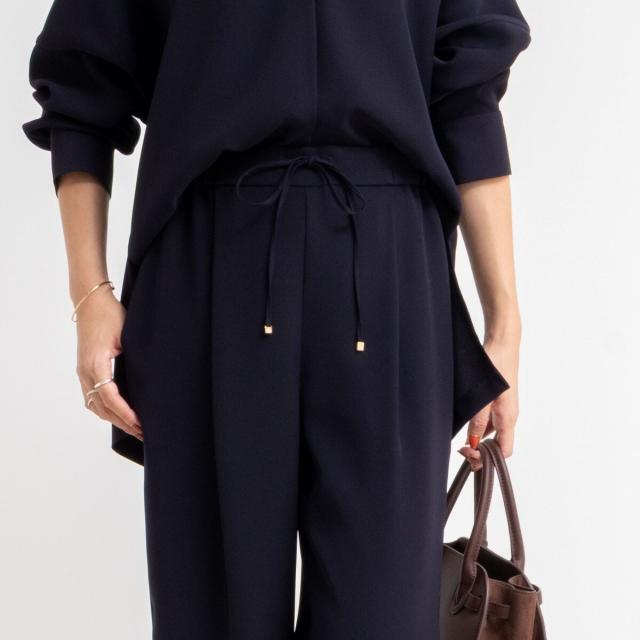 ノーリーズ（NOLLEY’S）/《セットアップ対応》ウォッシャブルダブルクロスサテンイージーワイドパンツ