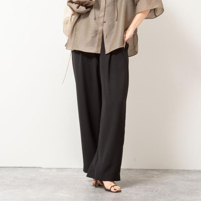 ノーリーズ（NOLLEY’S）/《セットアップ対応》ウォッシャブルダブルクロスサテンイージーワイドパンツ