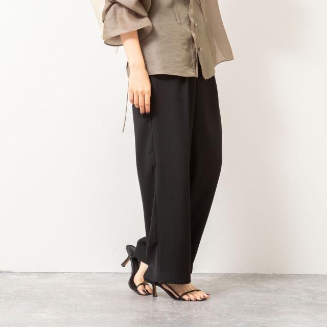 ノーリーズ（NOLLEY’S）/《セットアップ対応》ウォッシャブルダブルクロスサテンイージーワイドパンツ