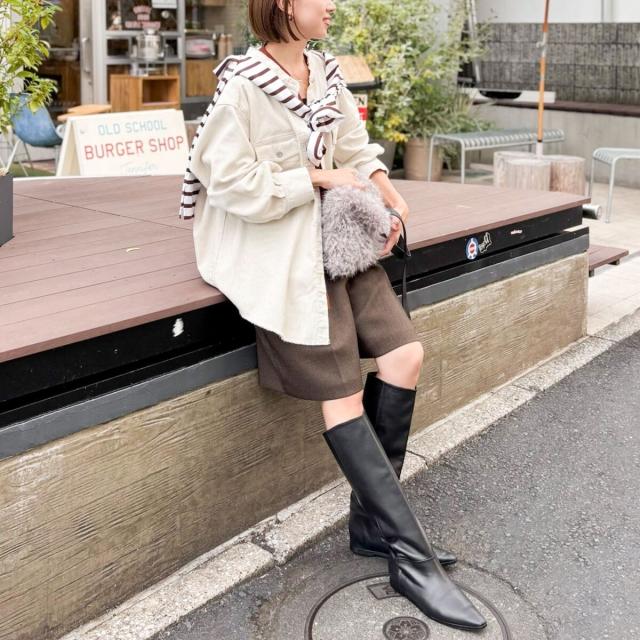 ノーリーズ（NOLLEY’S）/《セットアップ対応》ウォッシャブルウール調ストレッチハーフパンツ