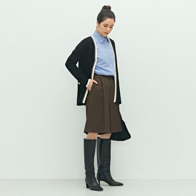 ノーリーズ（NOLLEY’S）/《セットアップ対応》ウォッシャブルウール調ストレッチハーフパンツ