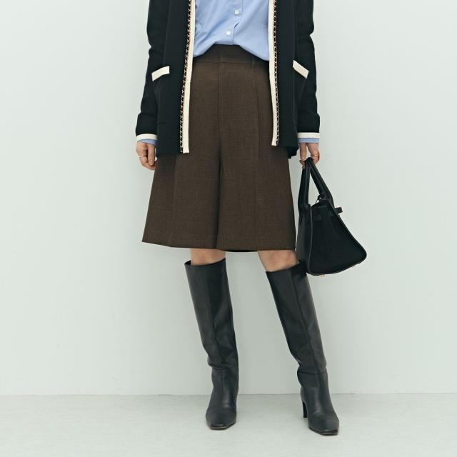 ノーリーズ（NOLLEY’S）/《セットアップ対応》ウォッシャブルウール調ストレッチハーフパンツ