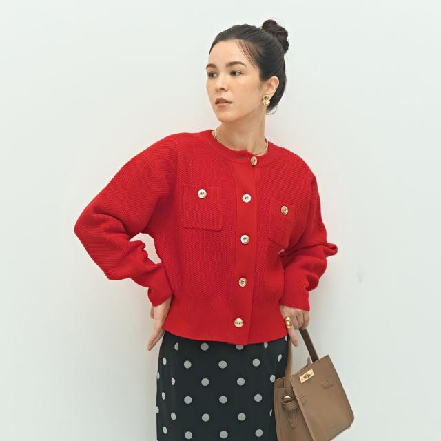 ノーリーズ（NOLLEY’S）/《手洗い可能》鹿の子編みクルーネックカーディガン