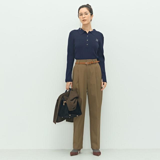 ノーリーズ（NOLLEY’S）/《手洗い可能》ポロ衿リブプルオーバーニット