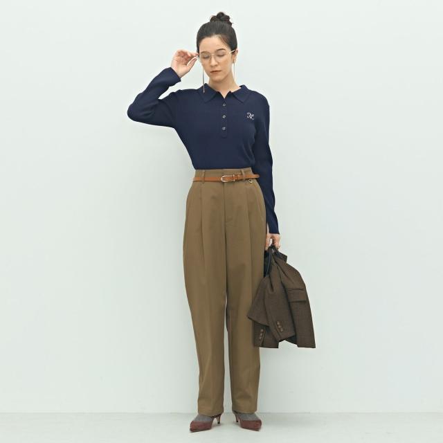 ノーリーズ（NOLLEY’S）/《手洗い可能》ポロ衿リブプルオーバーニット