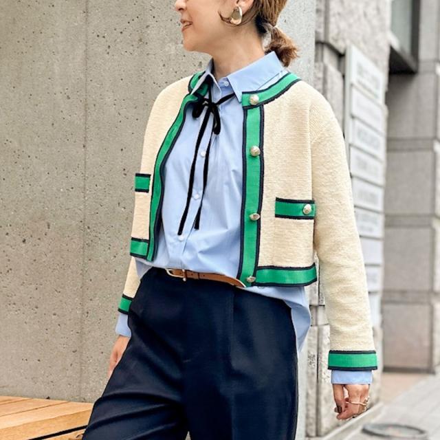 ノーリーズ（NOLLEY’S）/配色ニットジャケット