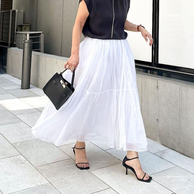 ノーリーズ（NOLLEY’S）/【MARILYN MOON/マリリーンムーン】ウォッシャブルシアースターチコットンギャザースカート