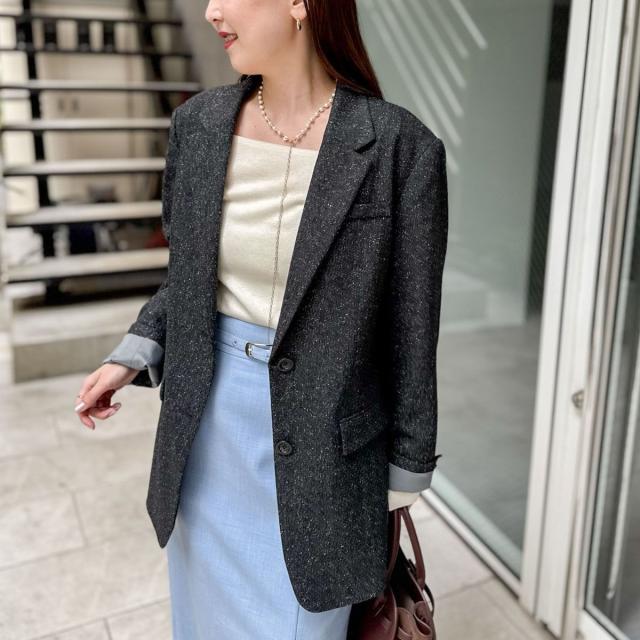 ノーリーズソフィー（NOLLEY’S sophi）/シルクネップツイードオーバージャケット