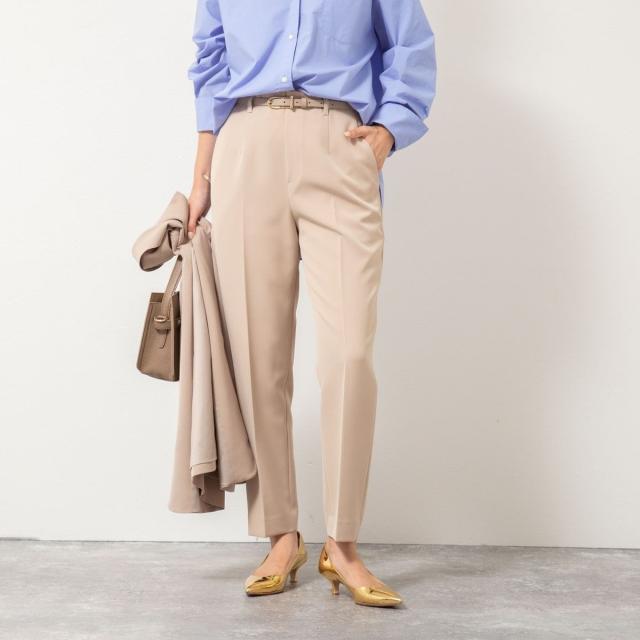 ノーリーズ（NOLLEY’S）/ウォッシャブルダブルクロススリムパンツ