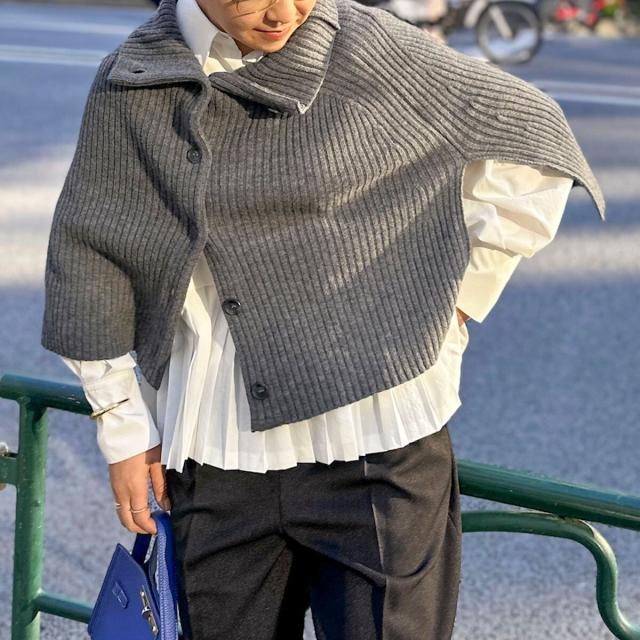 ノーリーズ（NOLLEY’S）/《手洗い可能》2WAYニットポンチョ