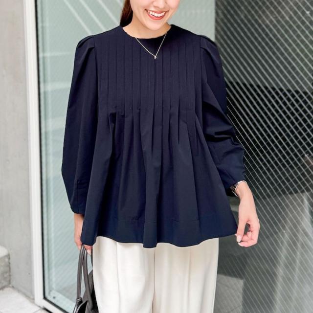 ノーリーズ（NOLLEY’S）/ウォッシャブルタックフレアーブラウス