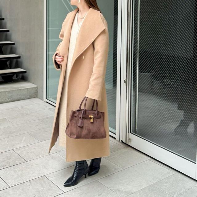 ノーリーズソフィー（NOLLEY’S sophi）/【一部WEB限定色】アンゴラビーバーベルテッドロングコート