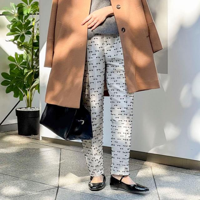 ノーリーズ（NOLLEY’S）/《セットアップ対応》ウォッシャブルリボンジャガードタックテーパードパンツ