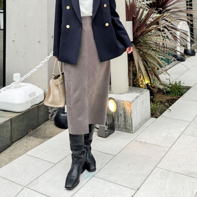 ノーリーズ（NOLLEY’S）/ウォッシャブルストレッチスエード切替タイトスカート