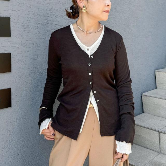 セカンドノーリーズ（2nd NOLLEY’S）/MY STANDARD ウォッシャブルリブカーディガン