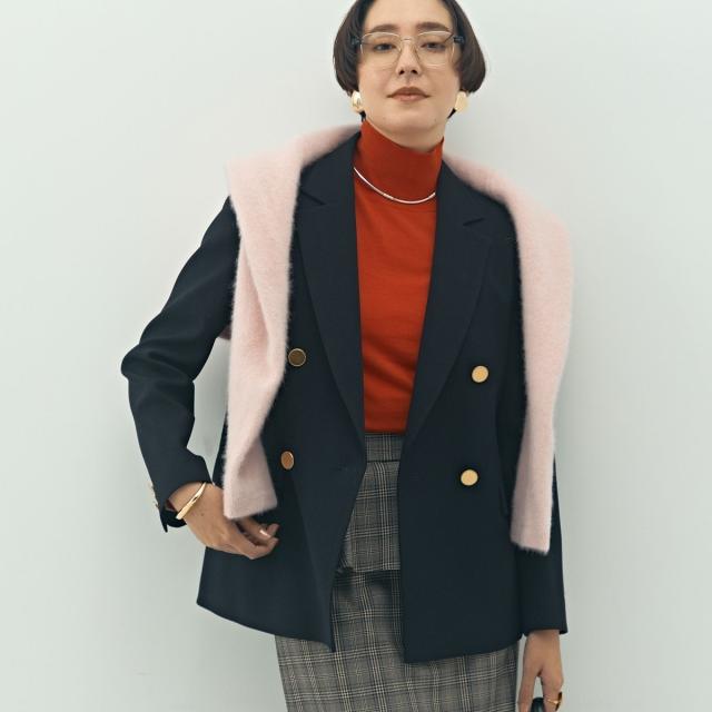 ノーリーズ（NOLLEY’S）/ウォッシャブルウール調ダブルジャケット