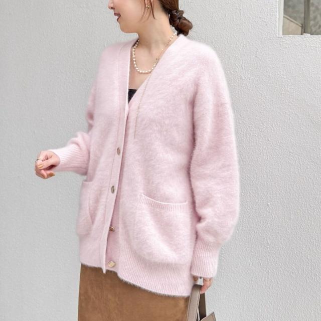 ノーリーズソフィー（NOLLEY’S sophi）/カシミヤ混ヘアリーVネックカーディガン