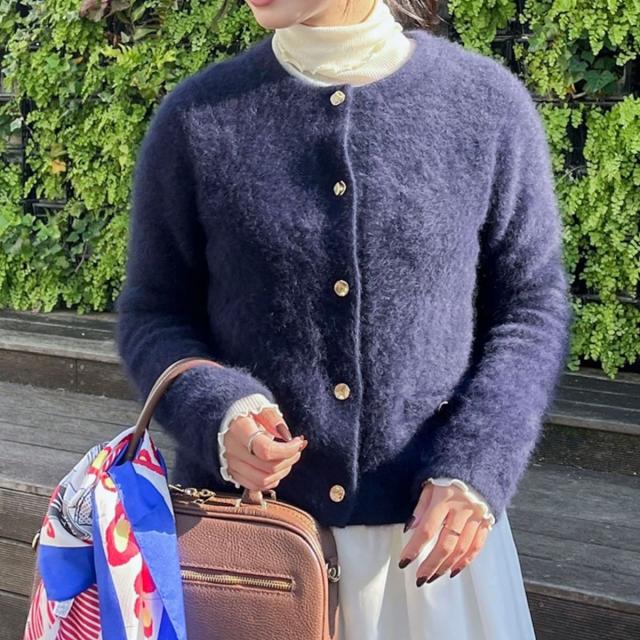 ノーリーズ（NOLLEY’S）/ヘアリークルーネックニットジャケット