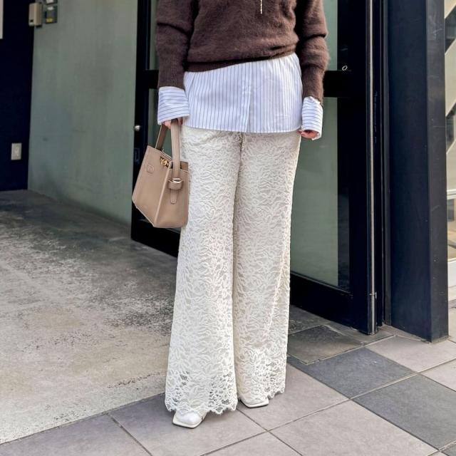 ノーリーズソフィー（NOLLEY’S sophi）/モールレースセミフレアパンツ