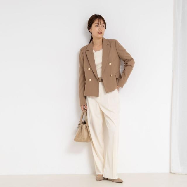 ノーリーズソフィー（NOLLEY’S sophi）/《セットアップ対応》ウォッシャブルウール混ツイルショートジャケット