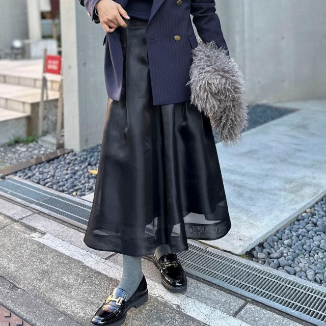 ノーリーズ（NOLLEY’S）/ウォッシャブルオーガンジーフレアスカート