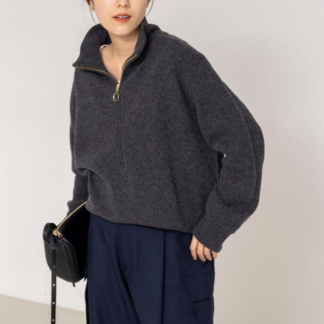 リエミラー（Rie Miller）/《手洗い可能》ハーフZIPプルオーバー