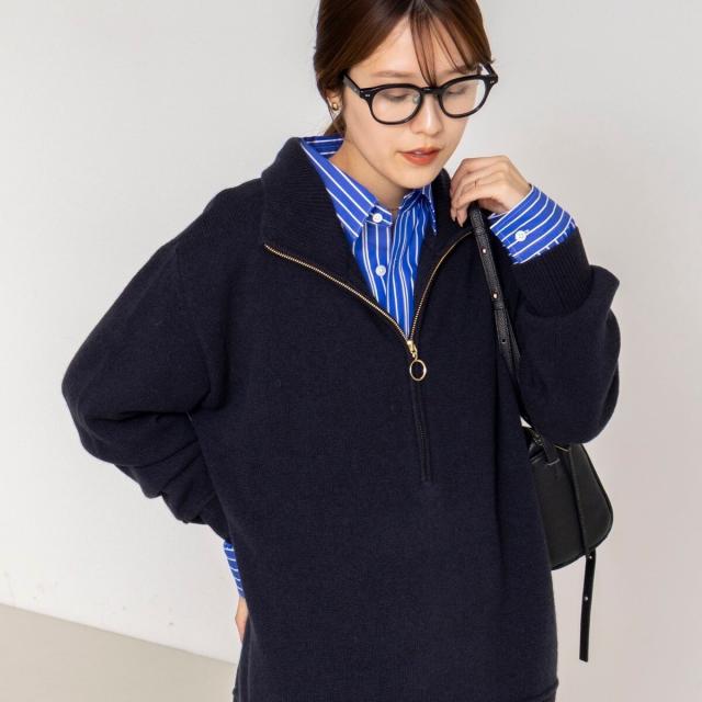 リエミラー（Rie Miller）/《手洗い可能》ハーフZIPプルオーバー