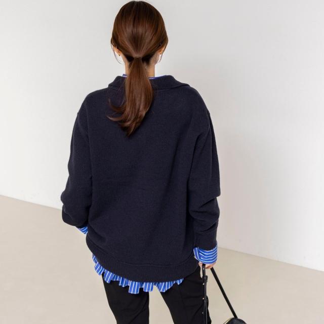 リエミラー（Rie Miller）/《手洗い可能》ハーフZIPプルオーバー