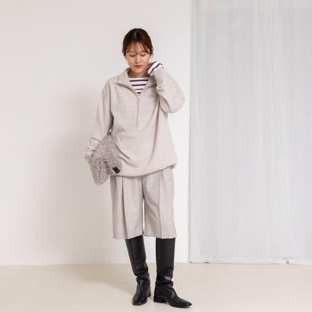 リエミラー（Rie Miller）/《手洗い可能》ハーフZIPプルオーバー