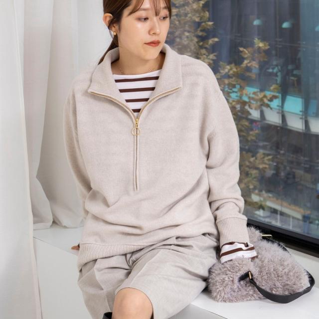 リエミラー（Rie Miller）/《手洗い可能》ハーフZIPプルオーバー