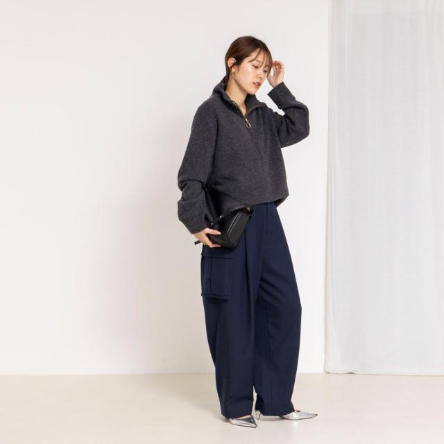 リエミラー（Rie Miller）/《手洗い可能》ハーフZIPプルオーバー