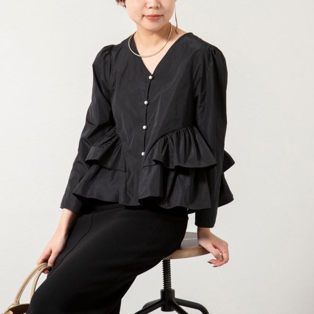 ノーリーズソフィー（NOLLEY’S sophi）/ウォッシャブルマイクロタフタティアードブラウス