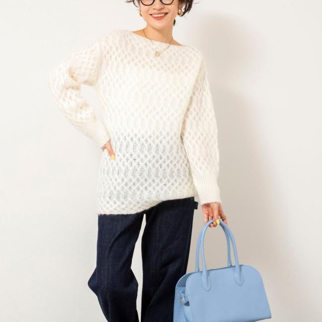 【NEW】ノーリーズソフィー（NOLLEY’S sophi）/【WALANCE/ワランス】wool mohair cable boatneck top