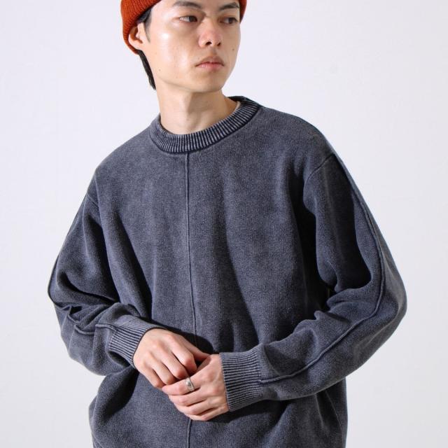 グロスター（GLOSTER）/【縫製が魅せる主役ディテール】表リンキングクルーニット アシッド加工