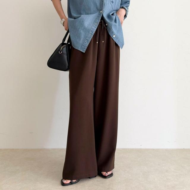 フレディエミュ（fredy emue）/【リピーター続出！/高身長サイズあり】とろみWarmストレートイージーパンツ