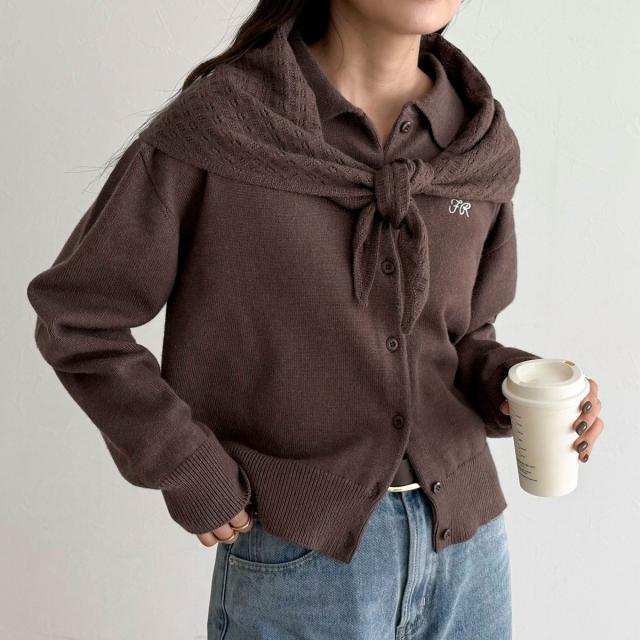 フレディエミュ（fredy emue）/ニットシャツカーディガン バブーシュカ付き