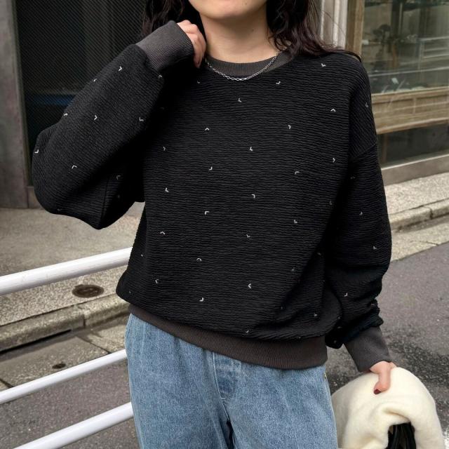 フレディエミュ（fredy emue）/【大人気リバイバル】ハート刺繍コンパクトスウェットプルオーバー