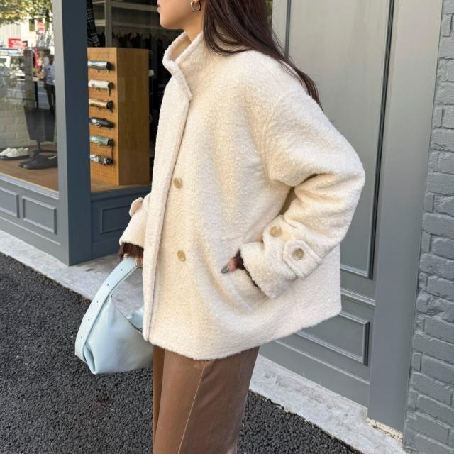 フレディエミュ（fredy emue）/ループシャギースタンドカラーコート