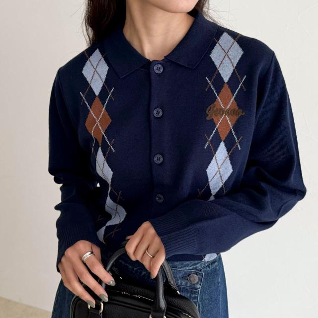 フレディエミュ（fredy emue）/【GEVACO/ゲバコ】アーガイルニットカーディガン