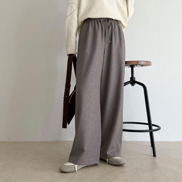 フレディエミュ（fredy emue）/【4サイズ展開】ソフトシャークスキン/チェックイージーパンツ