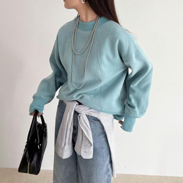 フレディエミュ（fredy emue）/両面起毛モックネックスウェットプルオーバー