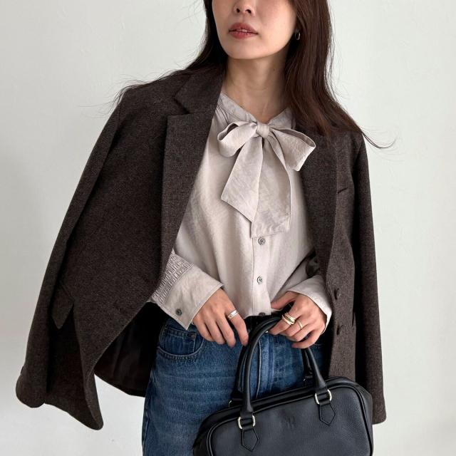 フレディエミュ（fredy emue）/ボウタイギャザーブラウス